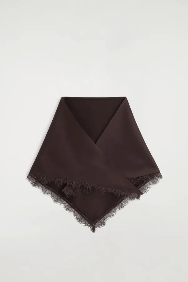 Cos Lace-trimmed Satin Headscarf