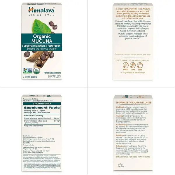 HIMALAYA WELLNESS Organic Mucuna 60 Caplets
