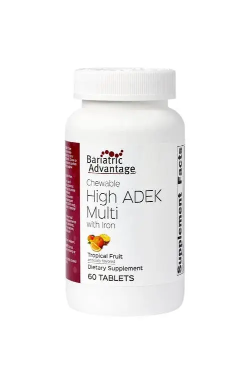 BARIATRIC ADVANTAGE High Adek Chewable Multivitamin With Iron Tropical Fruit 60 Count - None