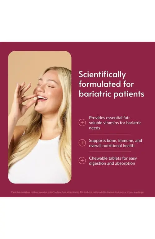 BARIATRIC ADVANTAGE High Adek Chewable Multivitamin With Iron Tropical Fruit 60 Count