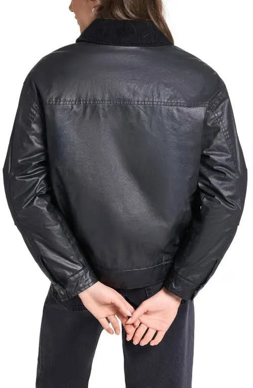 LEVI'S Relaxed Waxed Cotton Bomber Jacket - Black