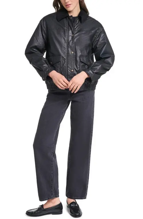LEVI'S Relaxed Waxed Cotton Bomber Jacket - Black