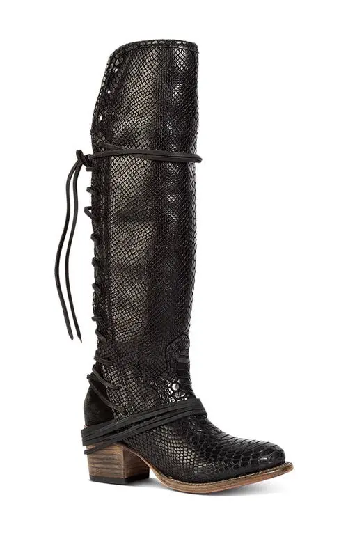 FREEBIRD Coal Tall Boot - Black Snake