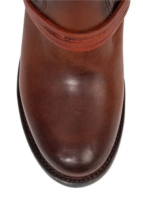 FREEBIRD Coal Tall Lace-up Distressed Leather Boots - Cognac