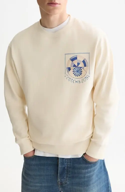 Scotch & Soda Graphic Crewneck Sweatshirt - Eggnog