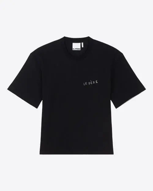 LE PERE Double Sleeve Tommy Tee - Black