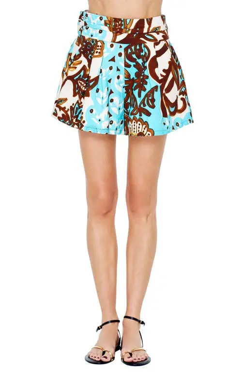 CIEBON Pleated Print Shorts