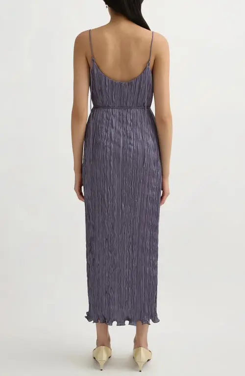 Posse Esme Plissé Midi Slipdress & Scarf