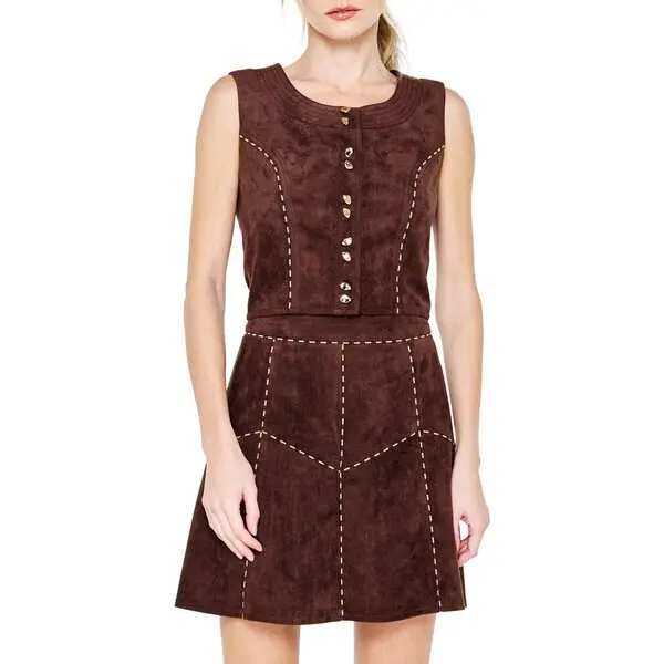 CIEBON Akia Faux Suede Sleeveless Top