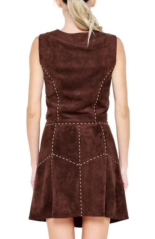 CIEBON Akia Faux Suede Sleeveless Top