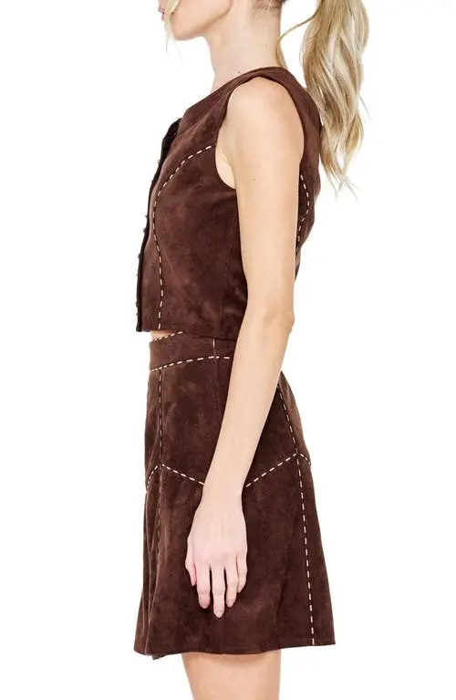 CIEBON Akia Faux Suede Sleeveless Top