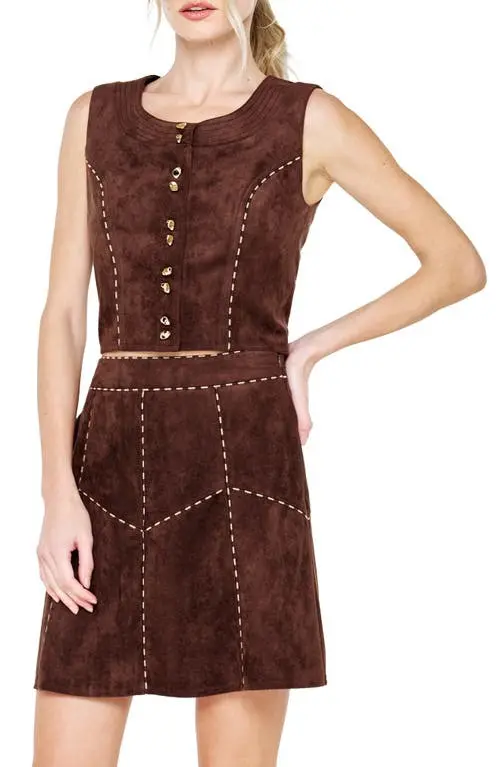 CIEBON Akia Faux Suede Sleeveless Top