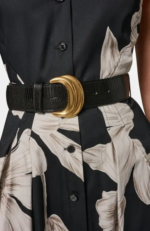 Donna Karan New York Floral Sleeveless Stretch Cotton Midi Shirtdress