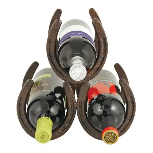 FOSTER & RYE Horseshoe 3 Bottle Wine Rack