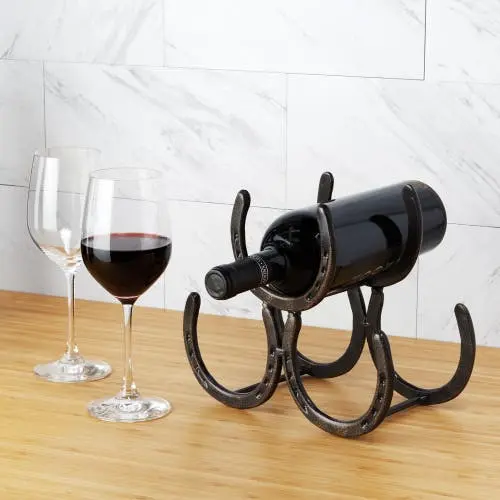 FOSTER & RYE Horseshoe 3 Bottle Wine Rack
