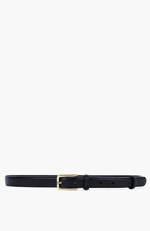 CAVALINHO Slim Leather Belt With Gold Tone Buckle - Brown