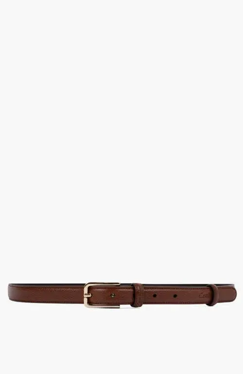 CAVALINHO Classic Thin Leather Belt - Camel Brown