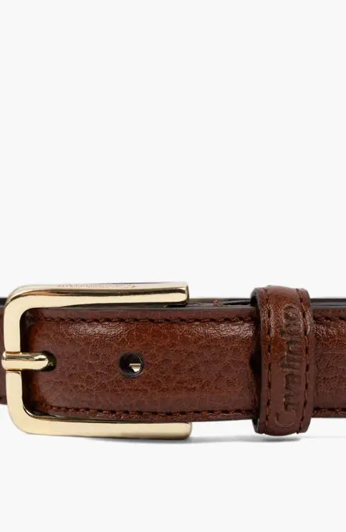 CAVALINHO Classic Thin Leather Belt - Camel Brown
