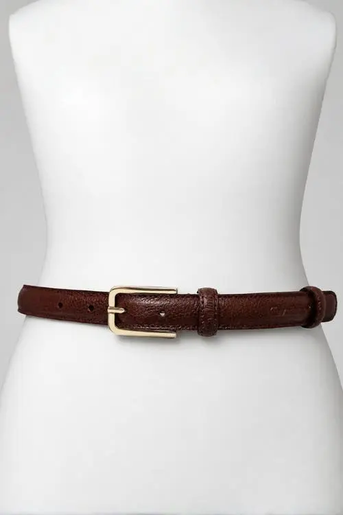 CAVALINHO Slim Leather Belt With Gold Tone Buckle - Camel Brown