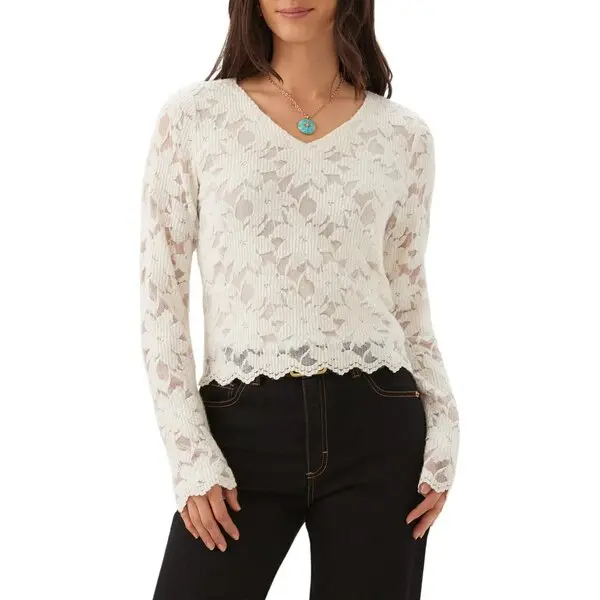 Karen Kane Floral Burnout V-neck Top