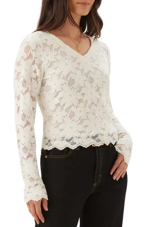 Karen Kane Floral Burnout V-neck Top