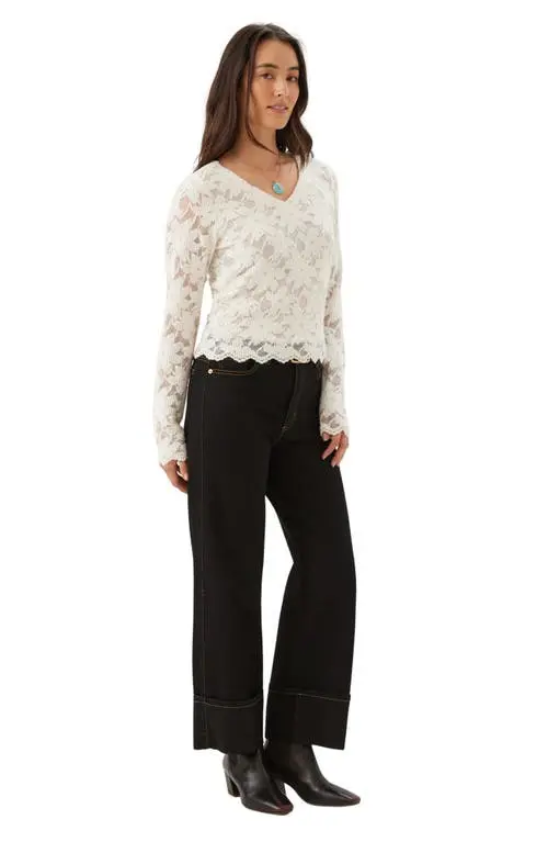 Karen Kane Floral Burnout V-neck Top
