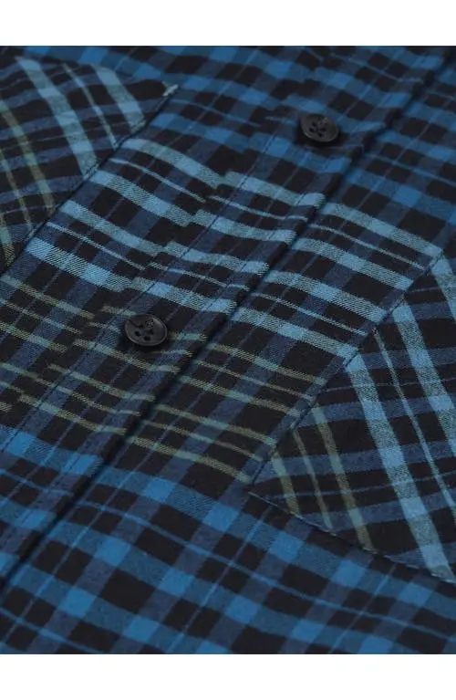 Scotch & Soda Relaxed Fit Checked Flannel Shirt - Meteorite Check