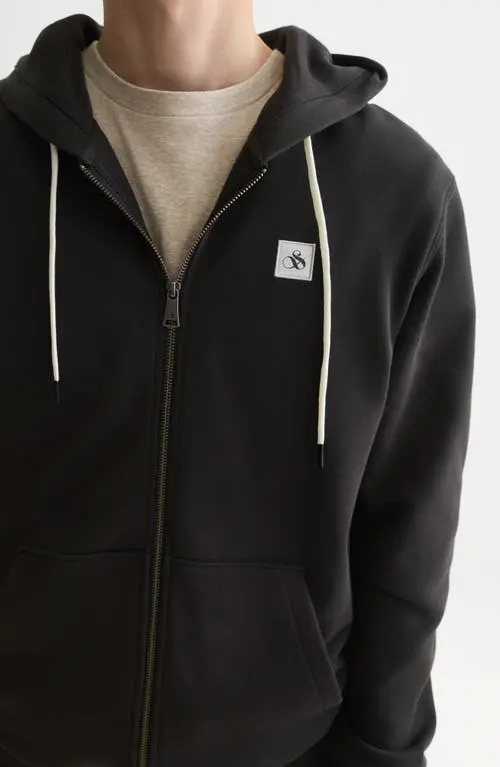 Scotch & Soda Logo Badge Full Zip Hoodie - Meteorite