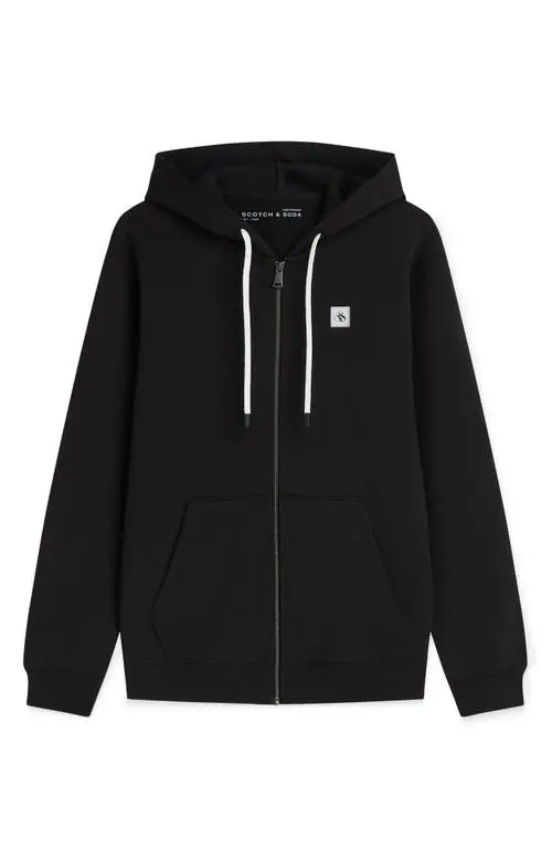 Scotch & Soda Logo Badge Full Zip Hoodie - Meteorite