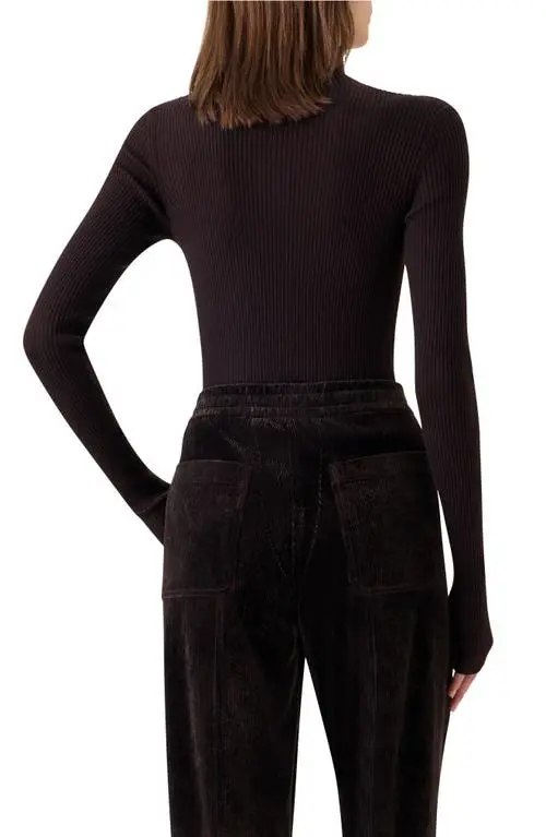 Akris Cashmere & Silk Rib Funnel Neck Sweater
