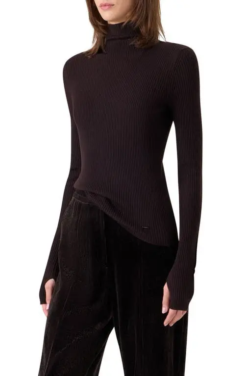 Akris Cashmere & Silk Rib Funnel Neck Sweater