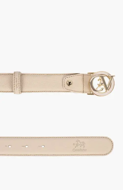 CAVALINHO Signature Cv Leather Belt - Beige