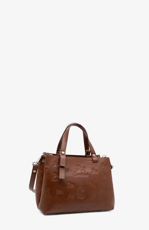 CAVALINHO Cavalo Lusitano 490 Embossed Leather Handbag - Camel Brown