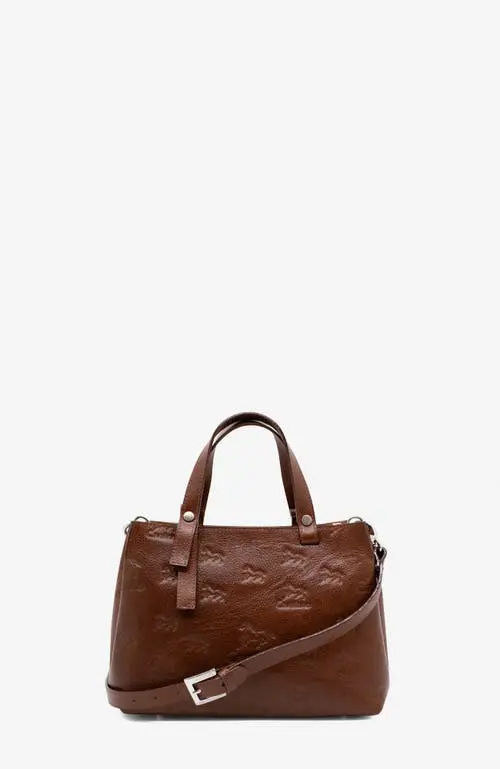 CAVALINHO Cavalo Lusitano 490 Embossed Leather Handbag - Camel Brown