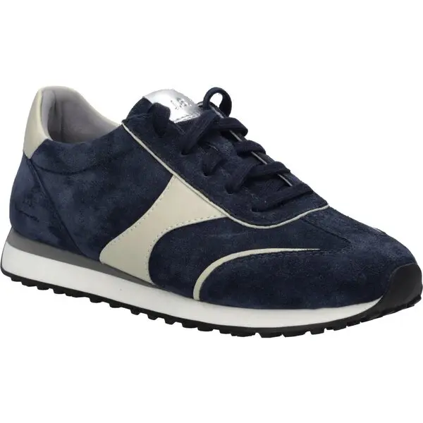 Josef Seibel Leather And Suede Lace-up Sneakers - Indigo