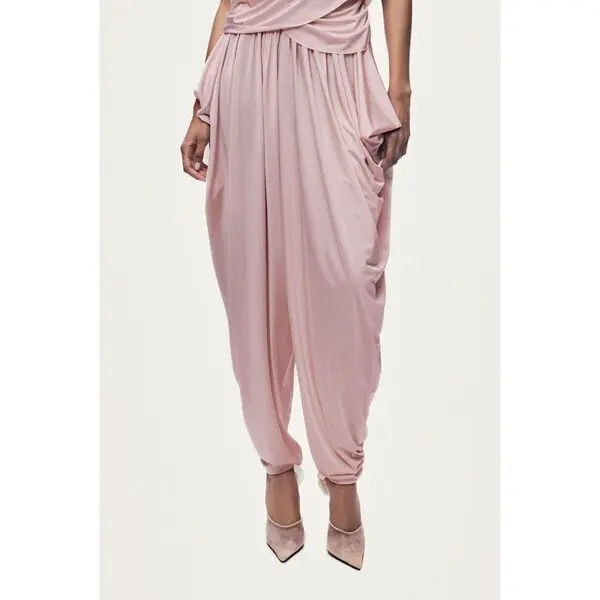 NOCTURNE Draped Elastic Waist Harem Trousers