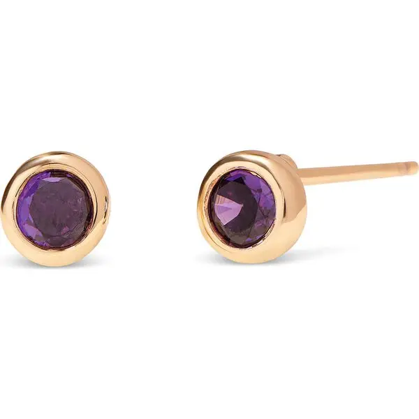 BROOK & YORK Eliza August Birthstone Stud Earrings - Gold/feb