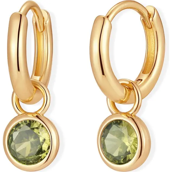BROOK & YORK Matilda Birthstone Huggie Hoop Earrings - Gold/aug