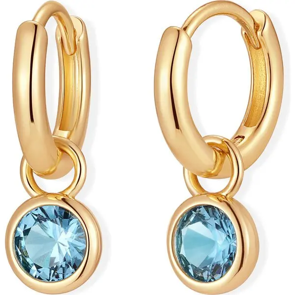 BROOK & YORK Matilda Birthstone Huggie Hoop Earrings - Gold/dec