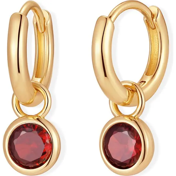 BROOK & YORK Matilda Birthstone Huggie Hoop Earrings - Gold/jan