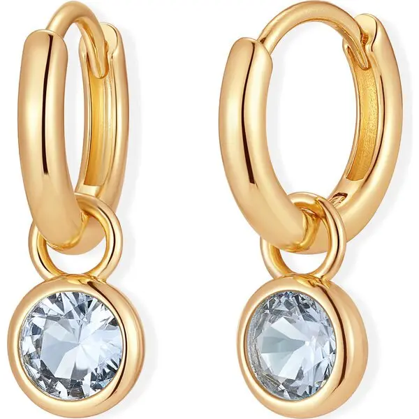 BROOK & YORK Matilda Birthstone Huggie Hoop Earrings - Gold/mar