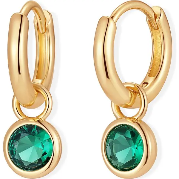 BROOK & YORK Matilda Birthstone Huggie Hoop Earrings - Gold/may