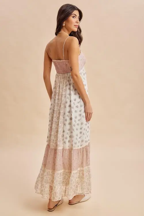 PINKBLUSH Vintage Mixed Floral Maternity Maxi Dress