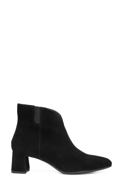ARA Acanthus Leather Bootie - Black Suede