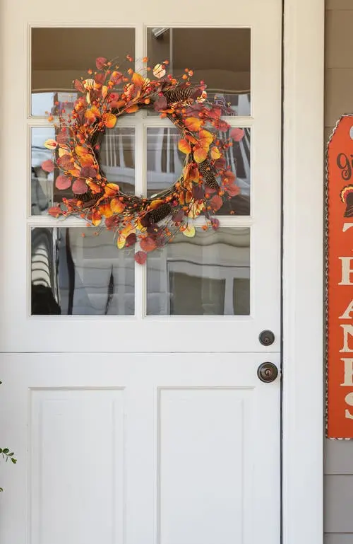 GLITZHOME 22"d Fall Eucalyptus Berry Wreath