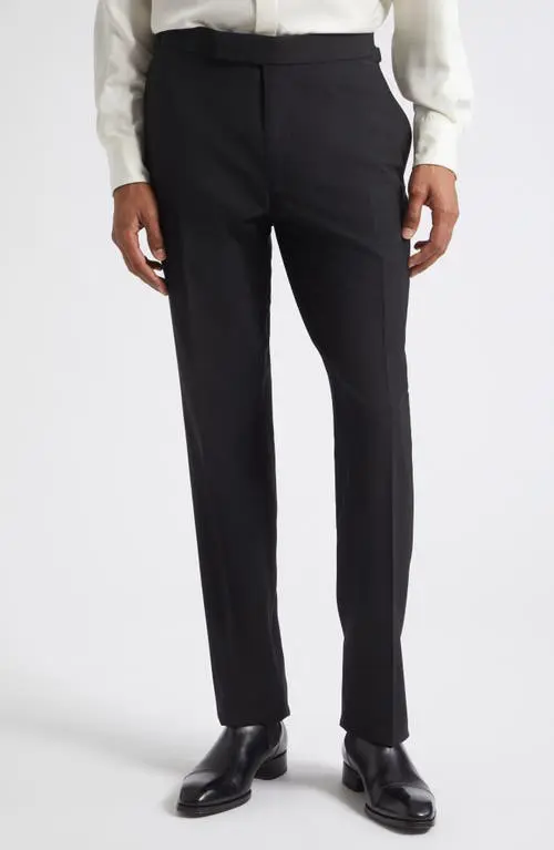 TOM FORD Shelton Slim Fit Stretch Wool Trousers - Black