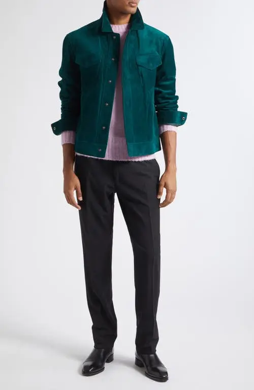 TOM FORD Shelton Slim Fit Stretch Wool Trousers - Black