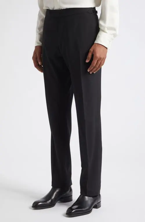 TOM FORD Shelton Slim Fit Stretch Wool Trousers - Black