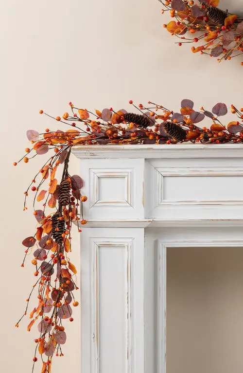 GLITZHOME 72"l Fall Eucalyptus Berry Garland