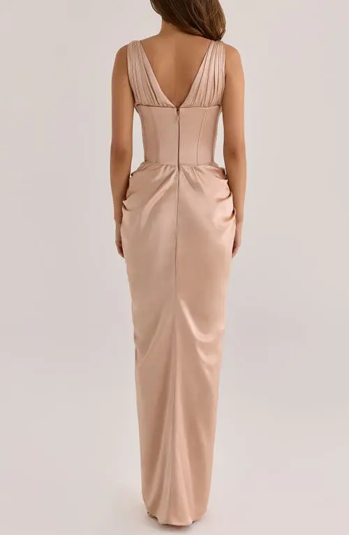 House Of Cb Angeline Satin Corset Gown